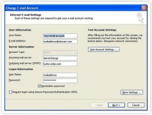 SMTP Settings for Outlook - Parameters and configuration