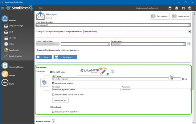 turboSMTP for SendBlaster - smtp mail server - professional SMTP ...