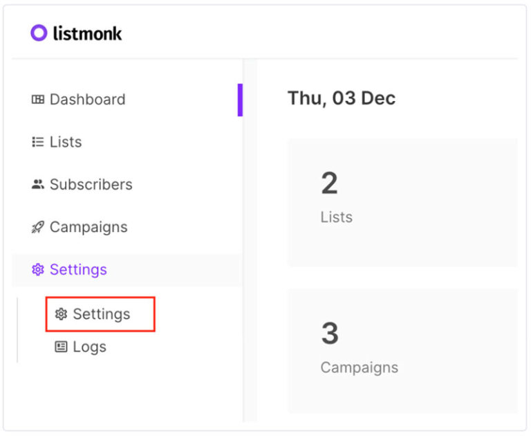 How to set up the TurboSMTP settings for Listmonk