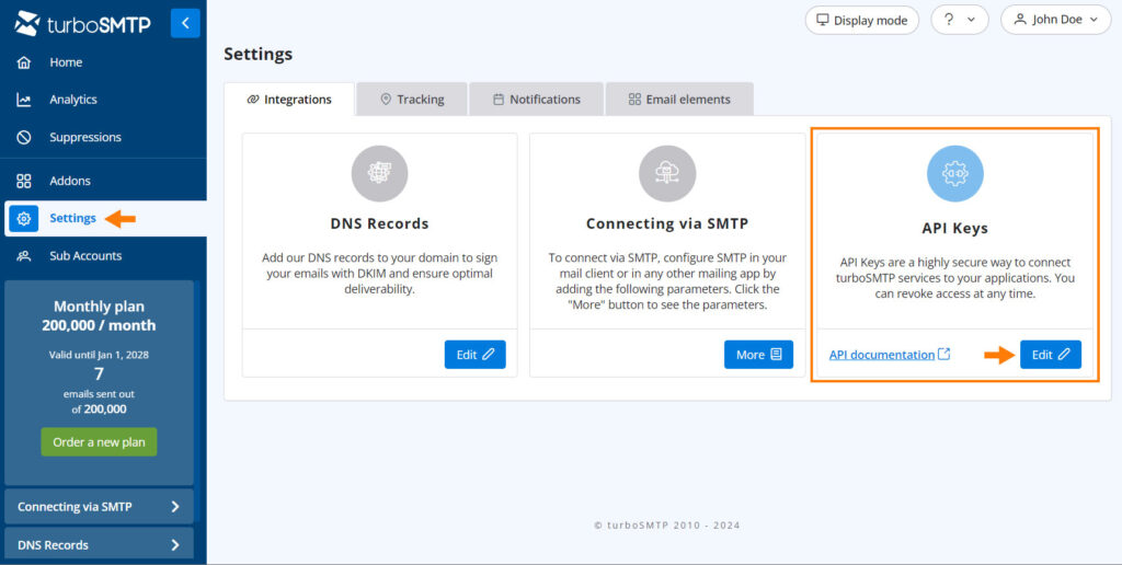 Guide To Creating And Using Api Keys With Turbosmtp